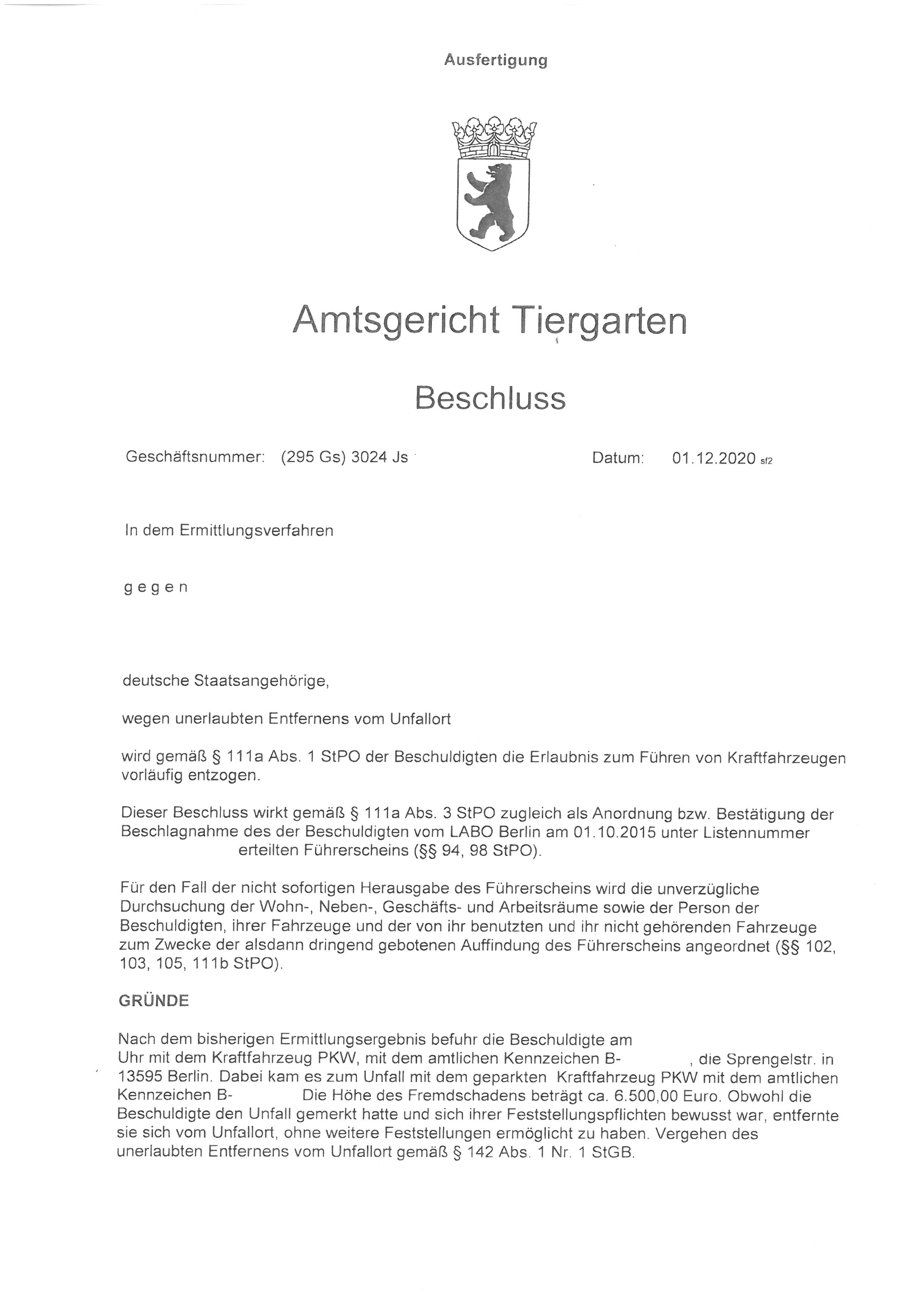 Entziehung Der Fahrerlaubnis Durch Verwaltungsbehörde